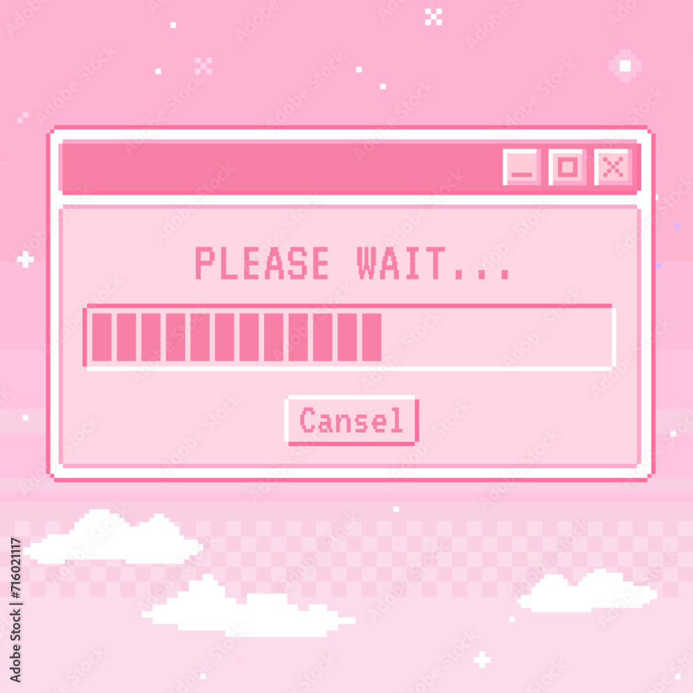 Vecteur Stock Cute kawaii sticker illustration. Old computer aestethic ...