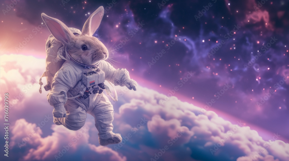 An Easter bunny in an astronaut suit, determined not to miss Easter ...
