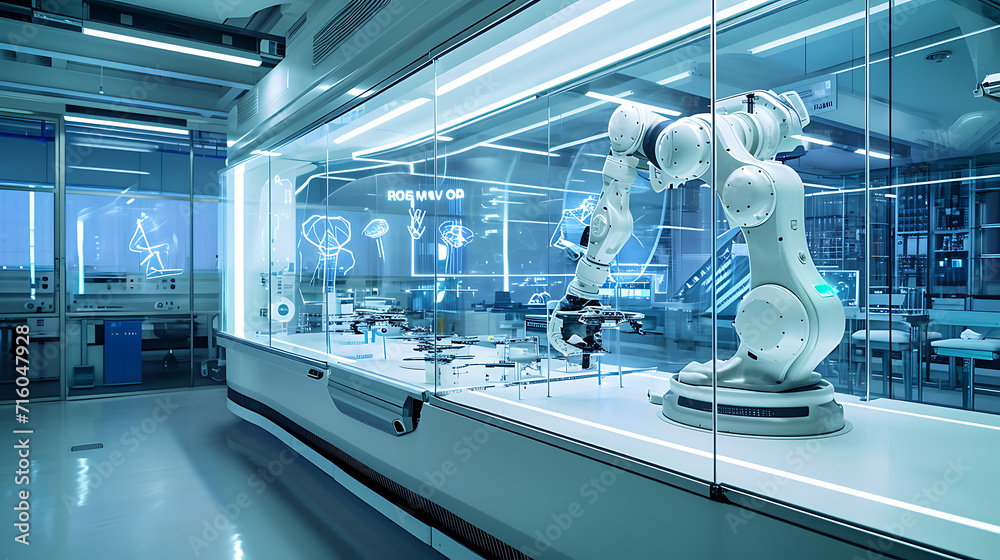 Um laboratório moderno e elegante zumbindo com atividade enquanto ...