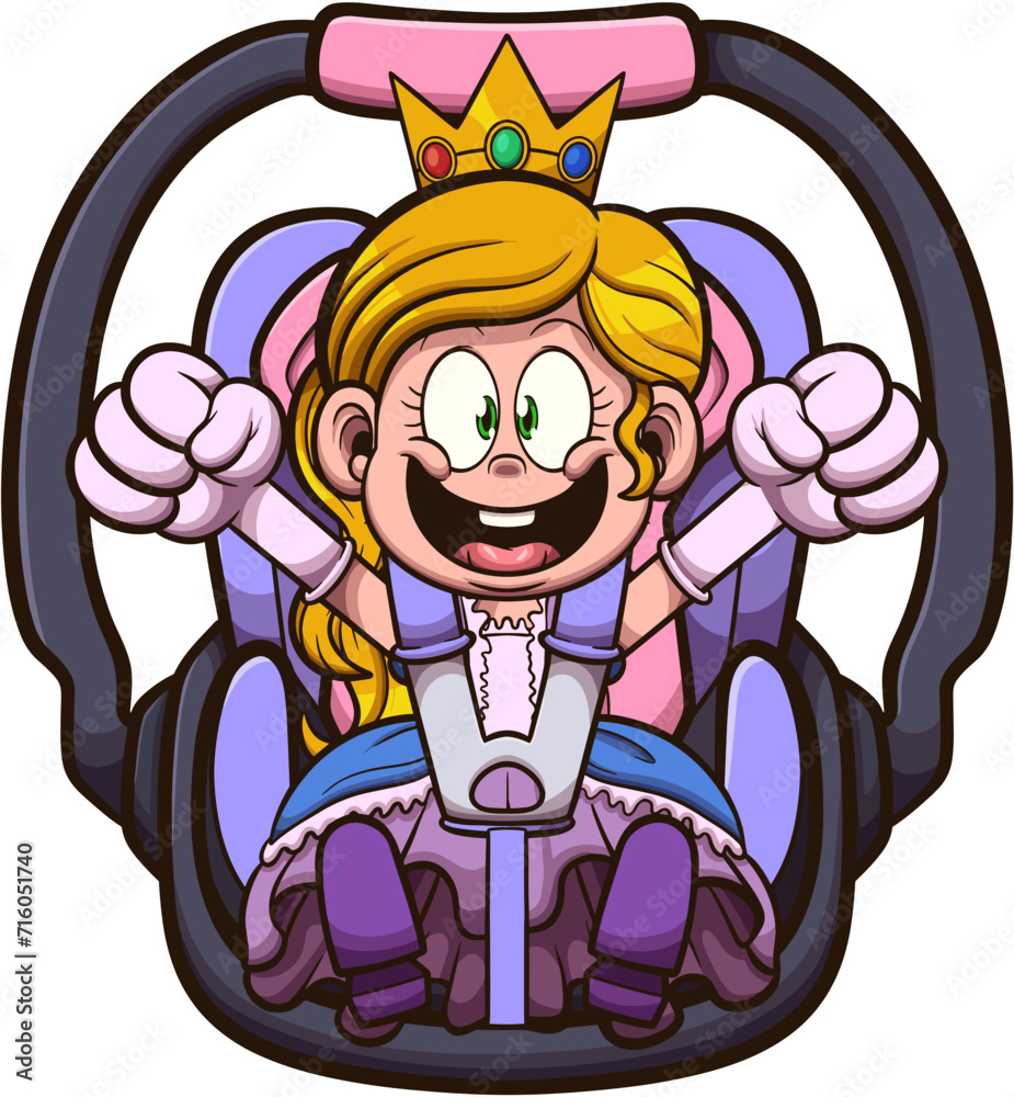 Cartoon Passenger Princess. Vector illustration with simple gradients ...