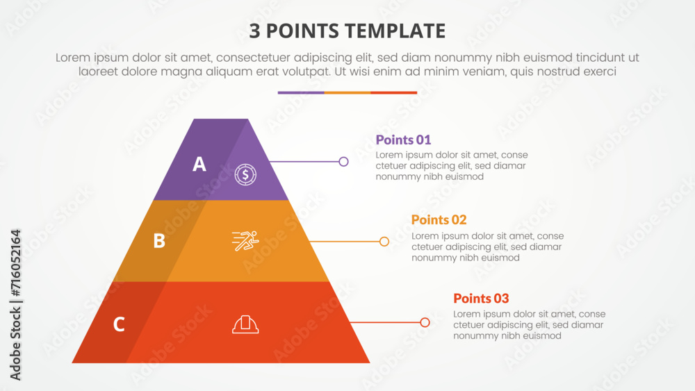 3 points stage template infographic concept for slide presentation with ...