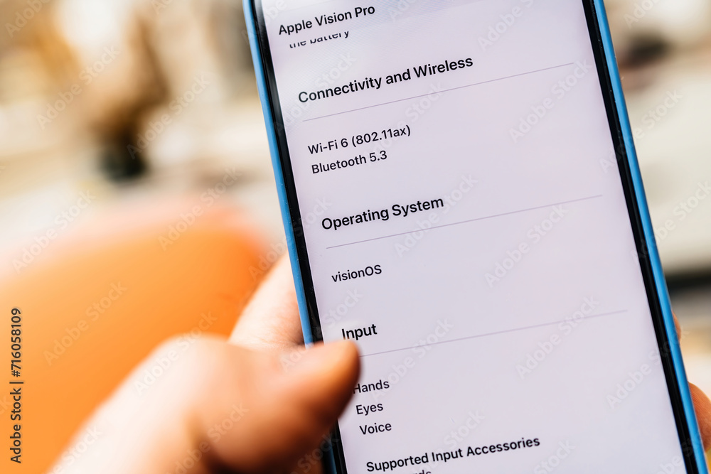 California, USA - Jan 21, 2024: A sneak peek at the VisionOS operating ...