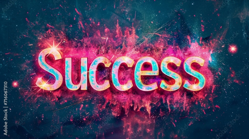 Cosmos Success concept creative horizontal art poster. Photorealistic ...