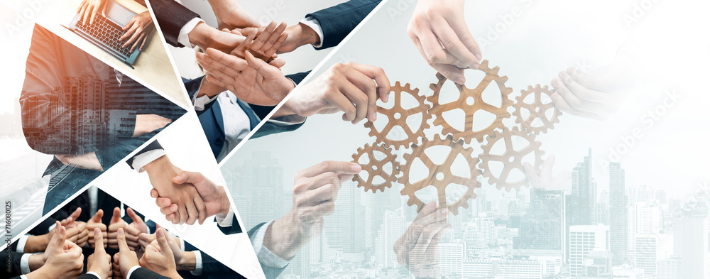 Teamwork and human resources HR management technology concept in ...