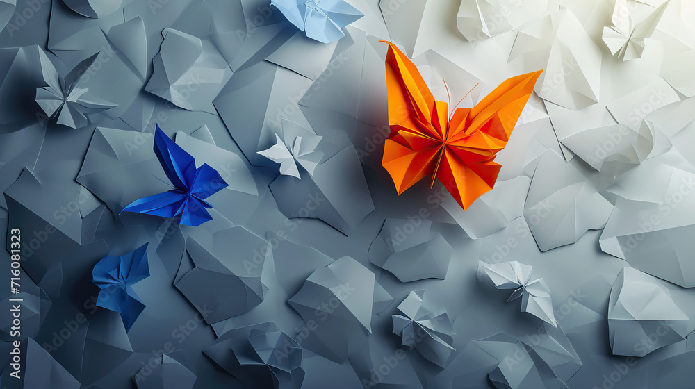 Paper Origami Innovative Transformation: A 3D Colorful Model Depicting ...