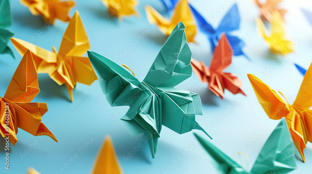 Paper Origami Innovative Transformation: A 3D Colorful Model Depicting ...