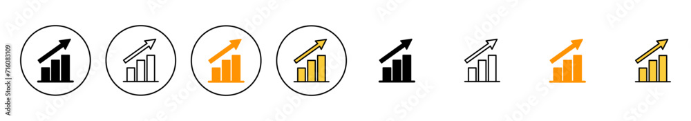 Growing graph Icon vector. Chart sign and symbol. diagram icon Stock ...