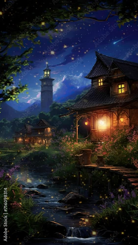 Rustic Mosque in Ramadhan: Idyllic Stream and Blooming Flowers ...