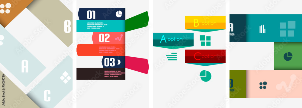 Set of line infographic poster backgrounds. Vector illustration For ...