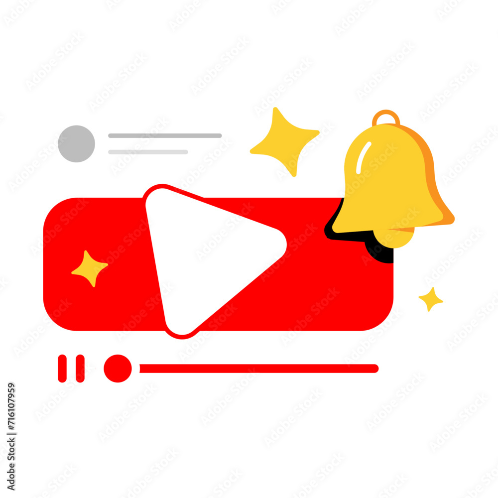 Get notification new video from a channel concept illustration flat ... Get notification new video from a channel concept illustration flat ...