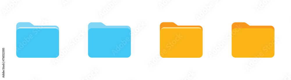 Folder icon vector set. Office document folder vector symbol. File folder icon set. Design for ...