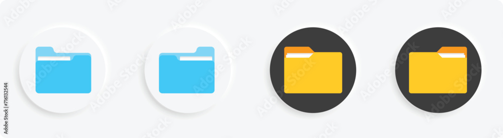 Folder icon vector set. Office document folder vector symbol. File ...