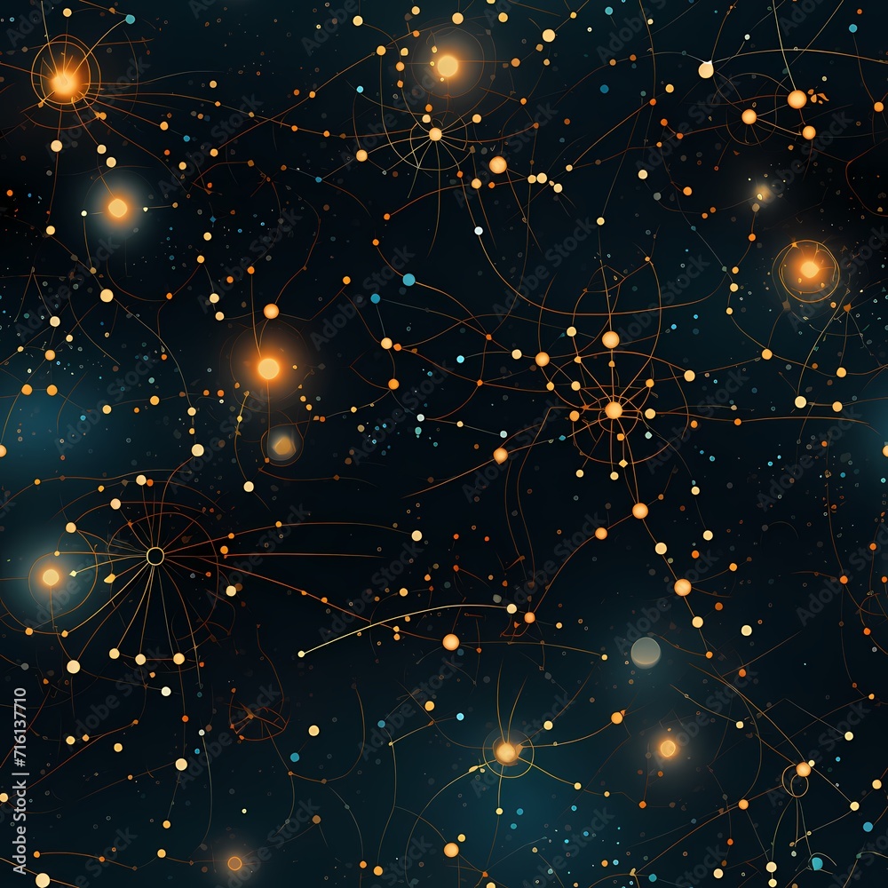 vintage style illustration graphic map showing all the constellation ...