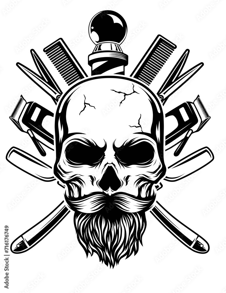 Barbershop Tools Illustration, Hair Stylist Cut File, Barber Tools ...