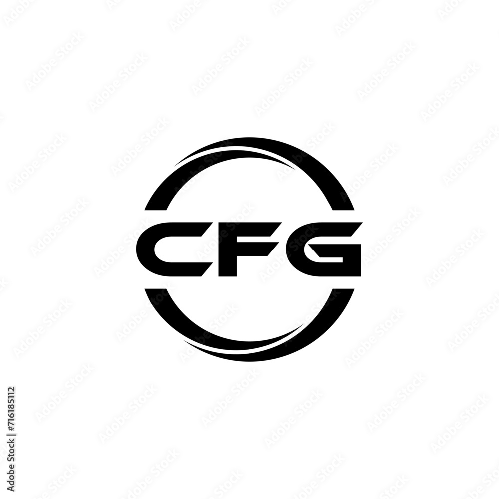 CFG letter logo design with white background in illustrator, cube logo ...