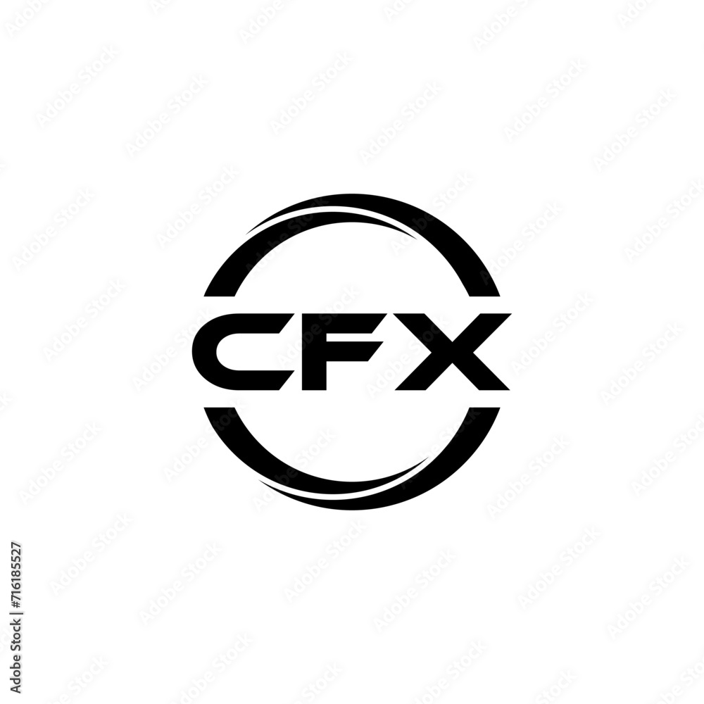 CFX letter logo design with white background in illustrator, cube logo ...
