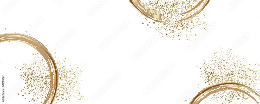 Gold Foil Frame Gold brush stroke on transparent background. Abstract ...