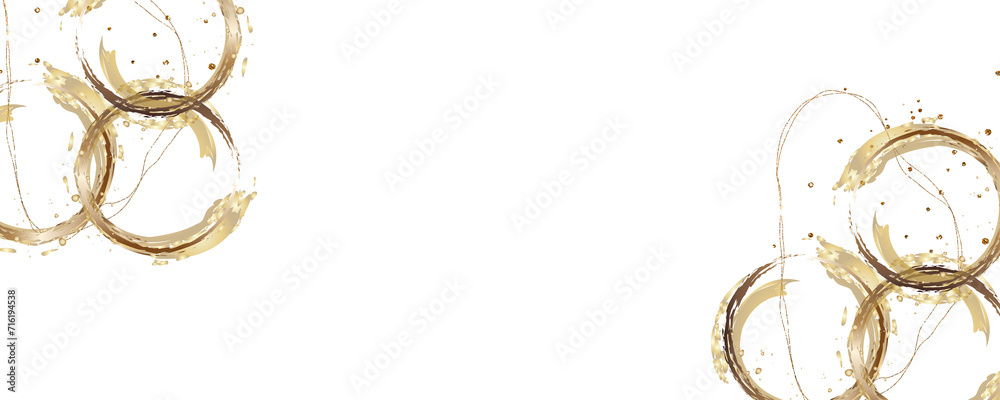 Gold Foil Frame Gold brush stroke on transparent background. Abstract ...