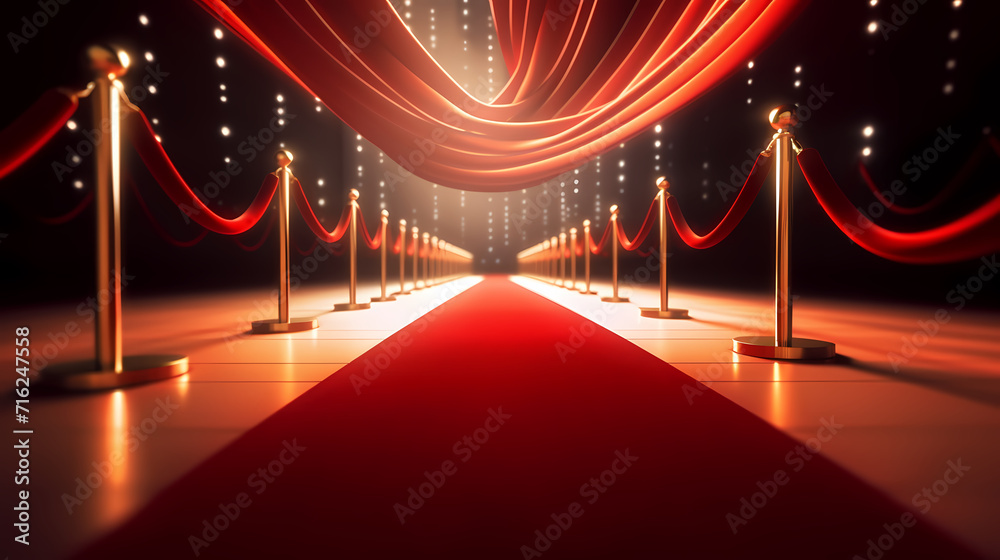 Red carpet staircase background, VIP entrance, night award ceremony ...
