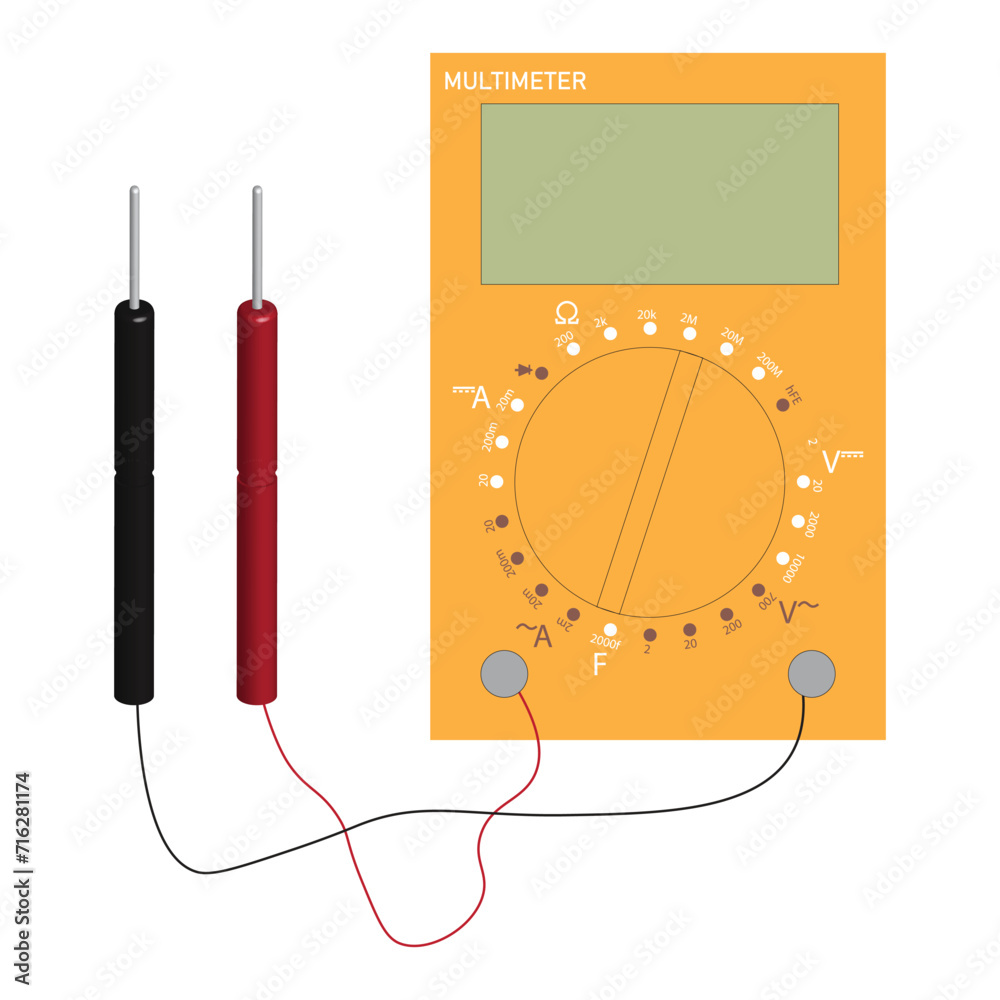 Digital multimeter ,DMM, Electrical measuring instrument, voltage ...
