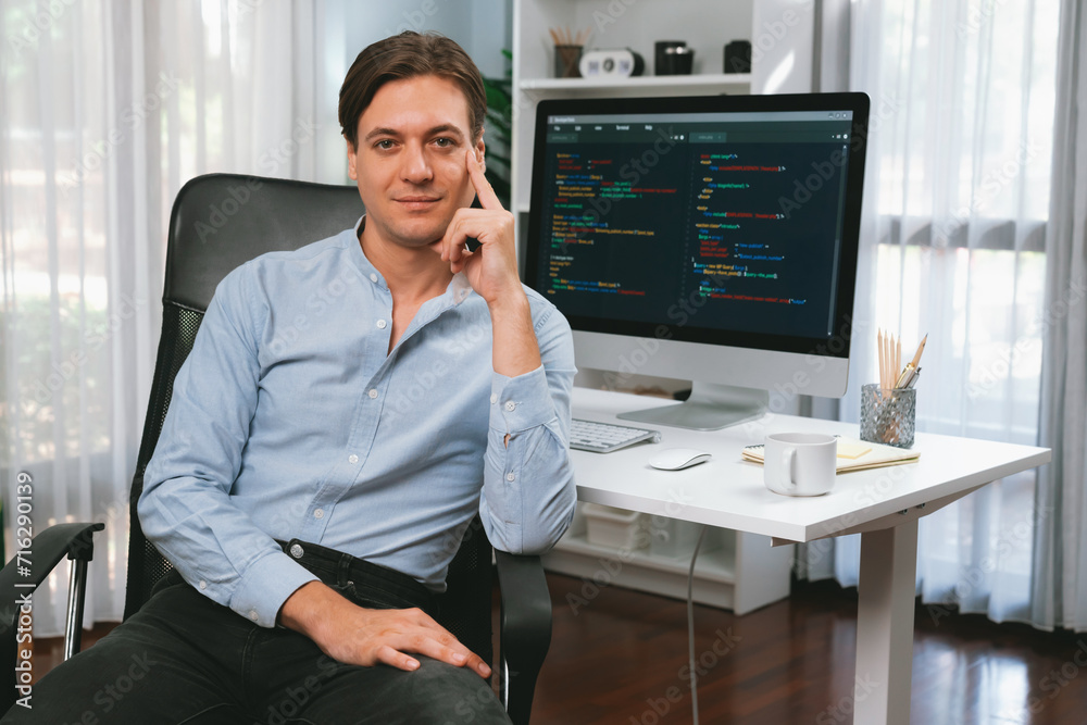 IT developer looking camera with online software development ...