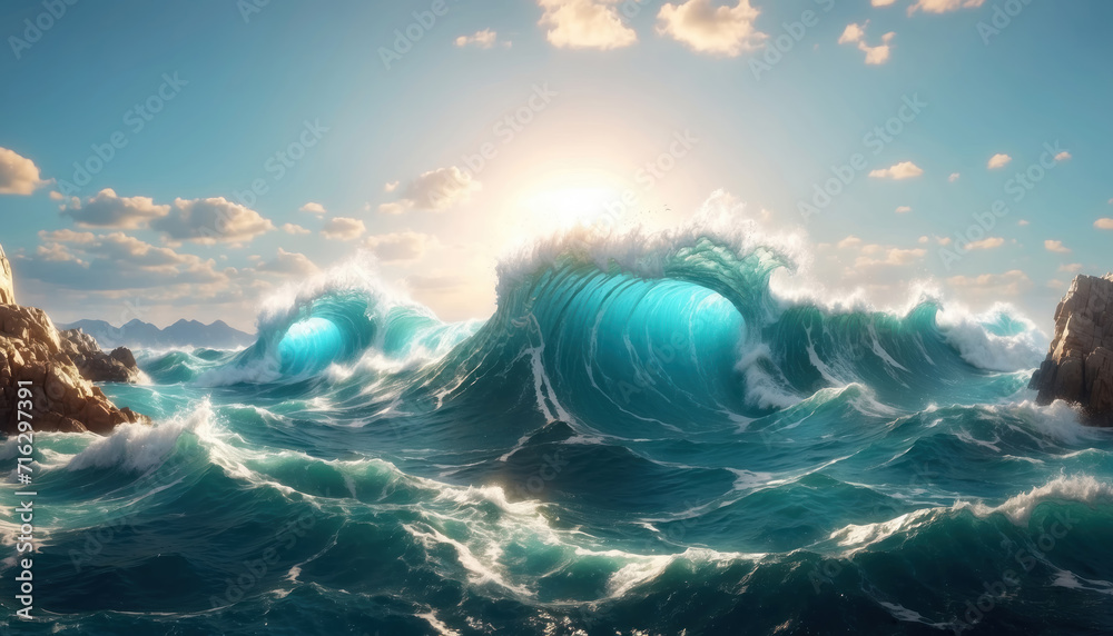 Crossing the Red Sea - Bible Story. AI generated Stock Illustration ...