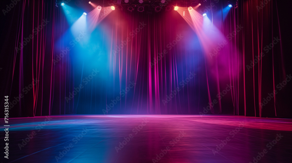 stage spotlight on stage, Theater stage light background with spotlight ...