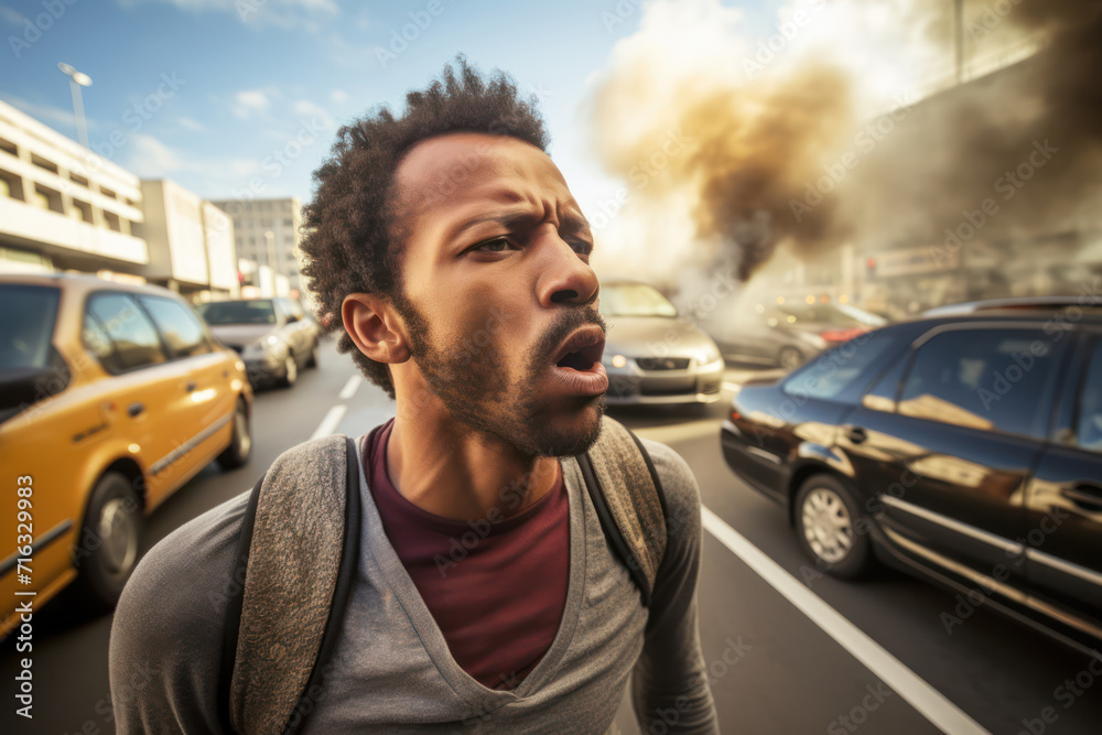 Photograph of a South African man in his 30s with an expression of ...