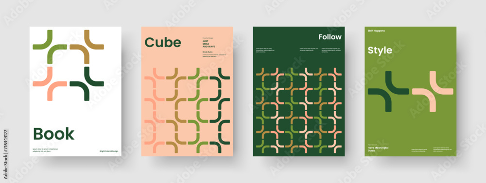 Geometric Book Cover Layout. Creative Poster Template. Isolated ...