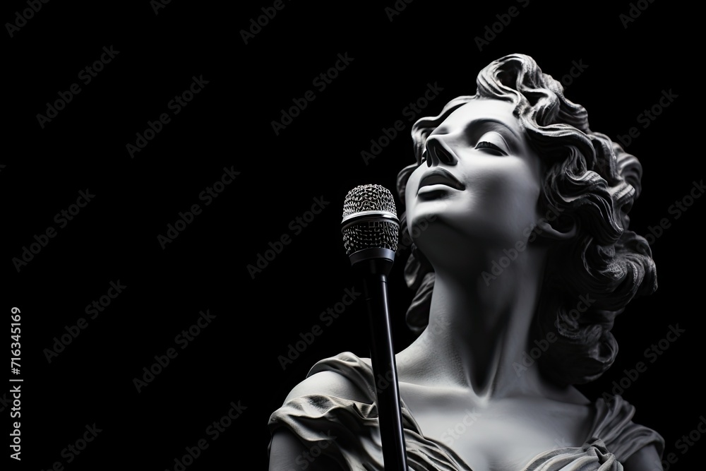 Antique Marble sculpture statue of an ancient Greek god make a speech ...