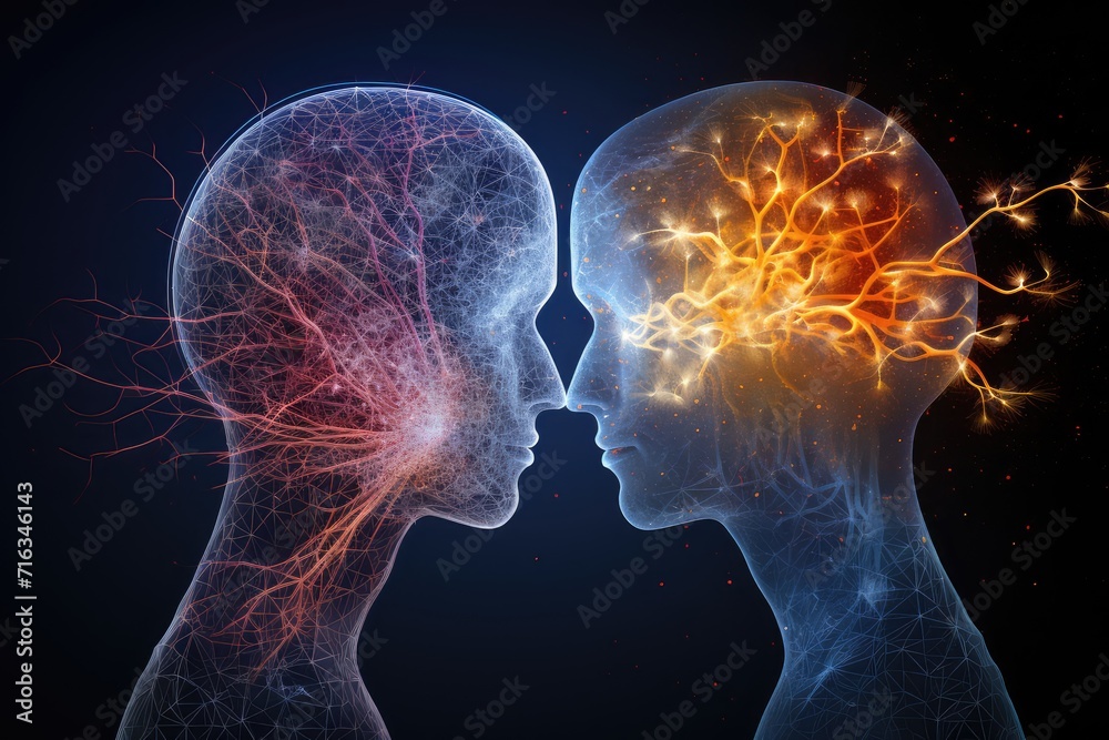 Fractal yellow light brain illustration, educational research ...