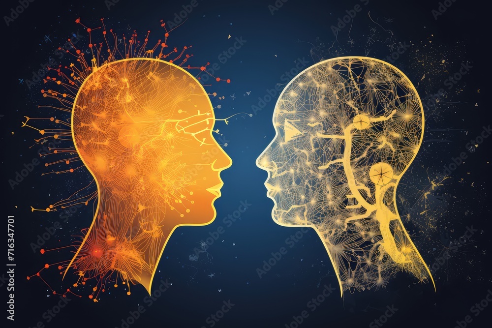 3d illustration of brain render, Neurotransmitters in the CNS and PNS ...