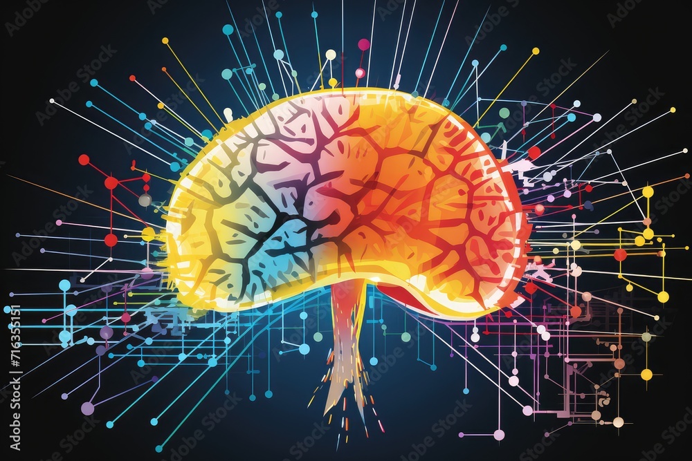 Colorful Human brain anatomy, traumatic brain injury (TBI), brain tumor ...