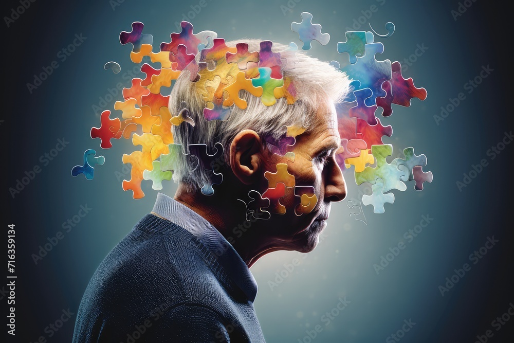 Vivid neuronal brain dots, connecting through synapses. Self awareness ...