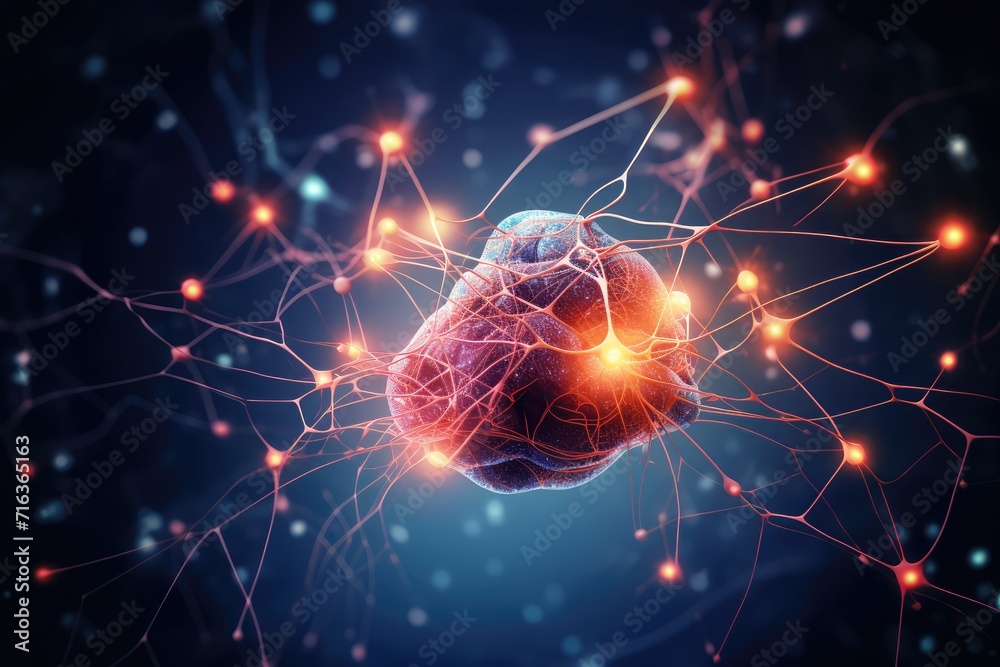 Colorful brain explosion creativity and neural connections. Receptor ...