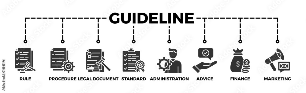 Guideline banner web icon vector illustration concept with icon of rule ...