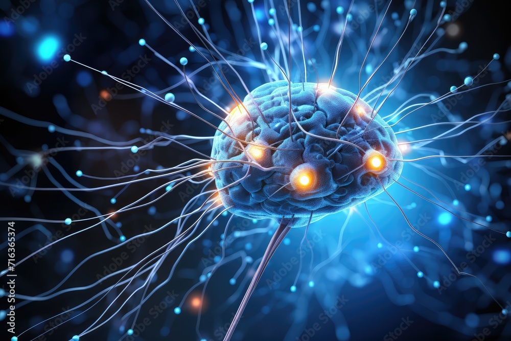 Colorful brain explosion creativity and neural connections. Receptor ...