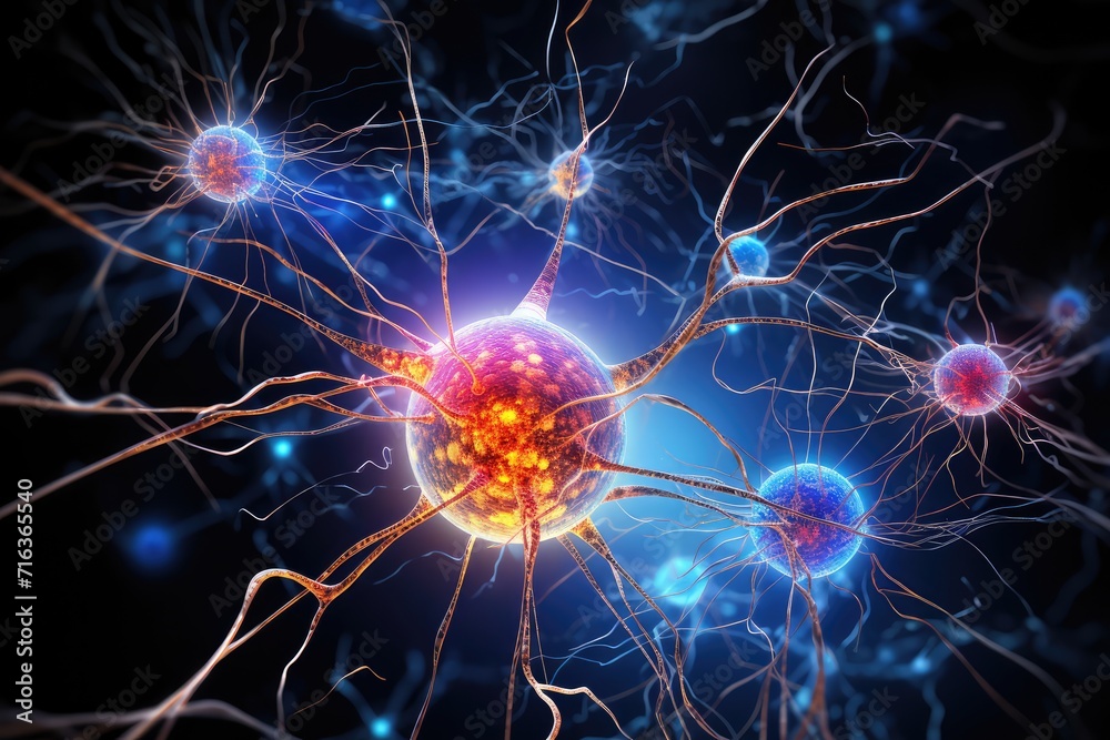 Colorful brain explosion creativity and neural connections. Receptor ...