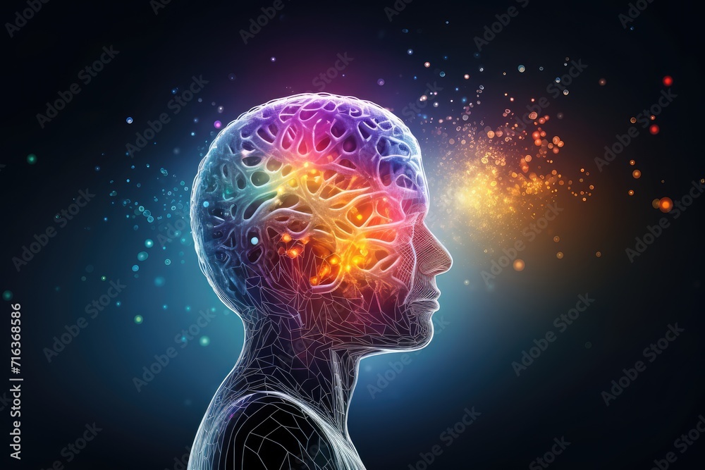 Neuron and neuronal connections colorful mindset. Learning dynamics ...