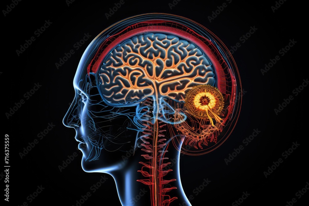 Beautiful exploration brain parts, science Neo-Freudian idea. Receptor ...