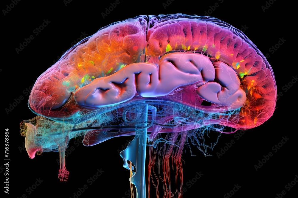 Red mind axon pain, a trigger for brain distress. A red dot signifies ...