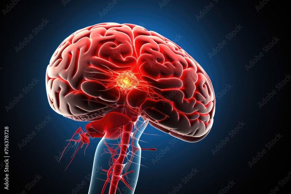 Red mind axon pain, a trigger for brain distress. A red dot signifies ...