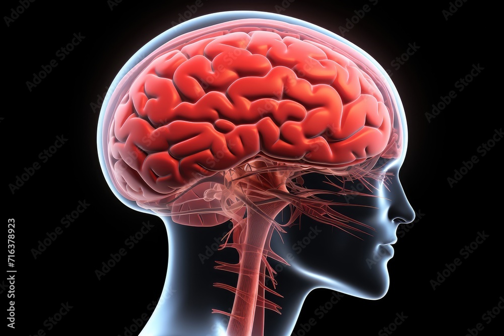 Red mind axon pain, a trigger for brain distress. A red dot signifies ...