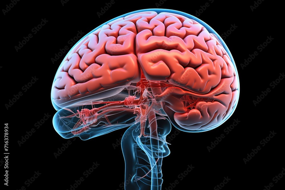 Red mind axon pain, a trigger for brain distress. A red dot signifies ...