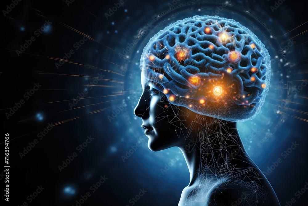 Vivid Mindfulness Memory, Cognitive Mind Psychology Neon Colored Neural ...