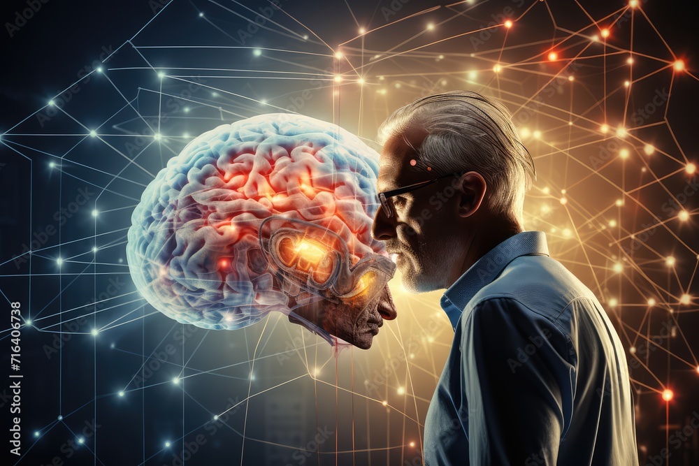 Cognitive journey brain puzzle, vibrant jigsaw colored cognition ...