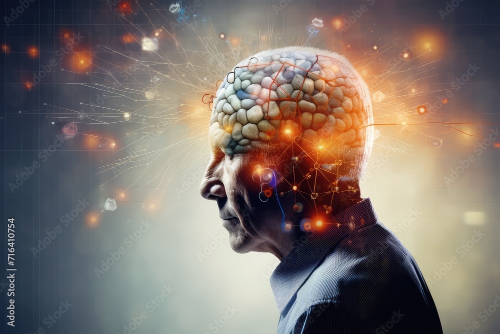 Vibrant realm brain, colorful neuronal network convergent thinking ... Vibrant realm brain, colorful neuronal network convergent thinking ...
