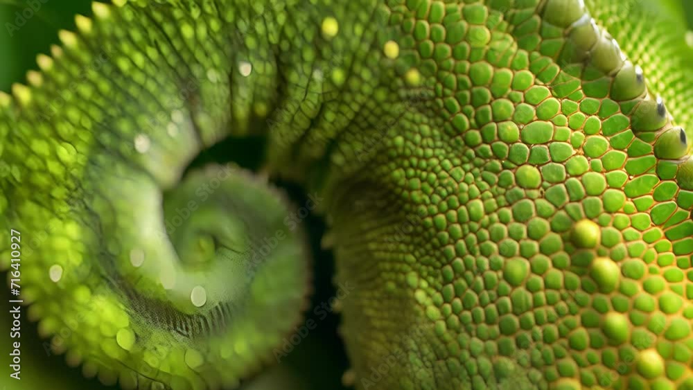 The texture of a chameleons skin up close small ps and ridges creating ...
