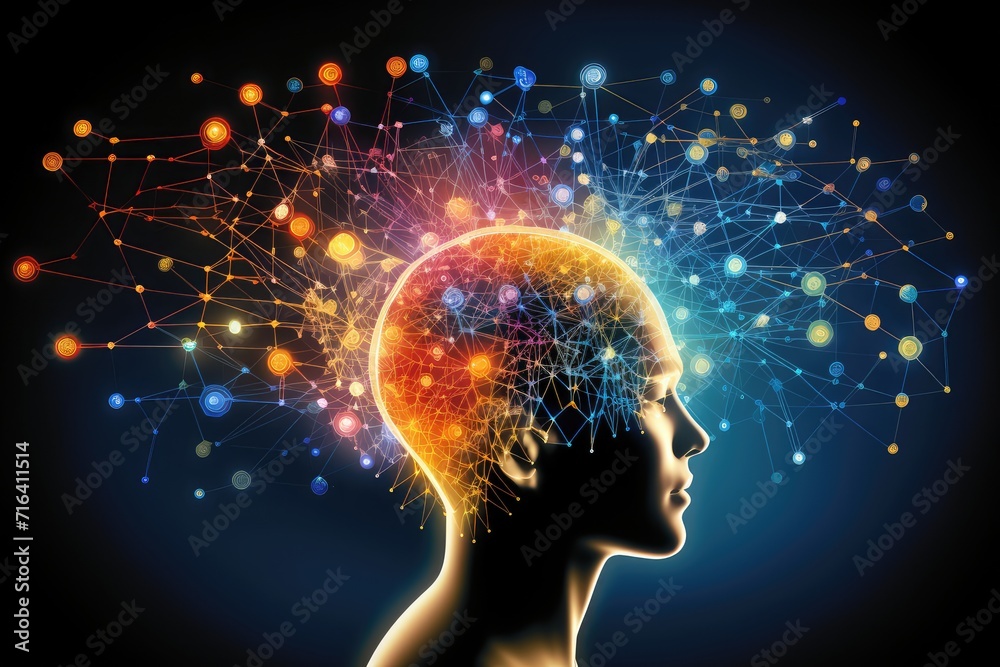 Curiosity primary visual colorful vibrant cortex, adaptable glial cells ...