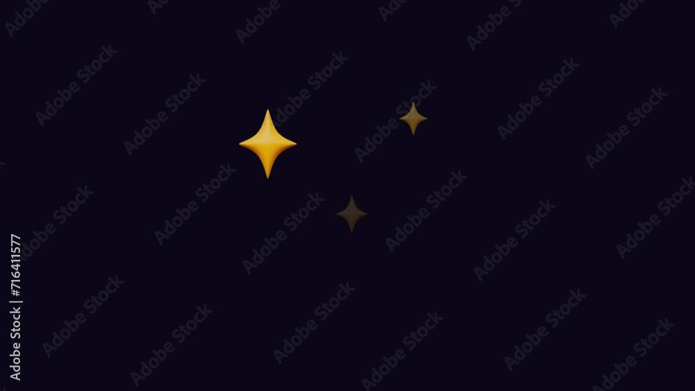 Twinkling stars animation, white cartoon,3d animated, doodles style ...